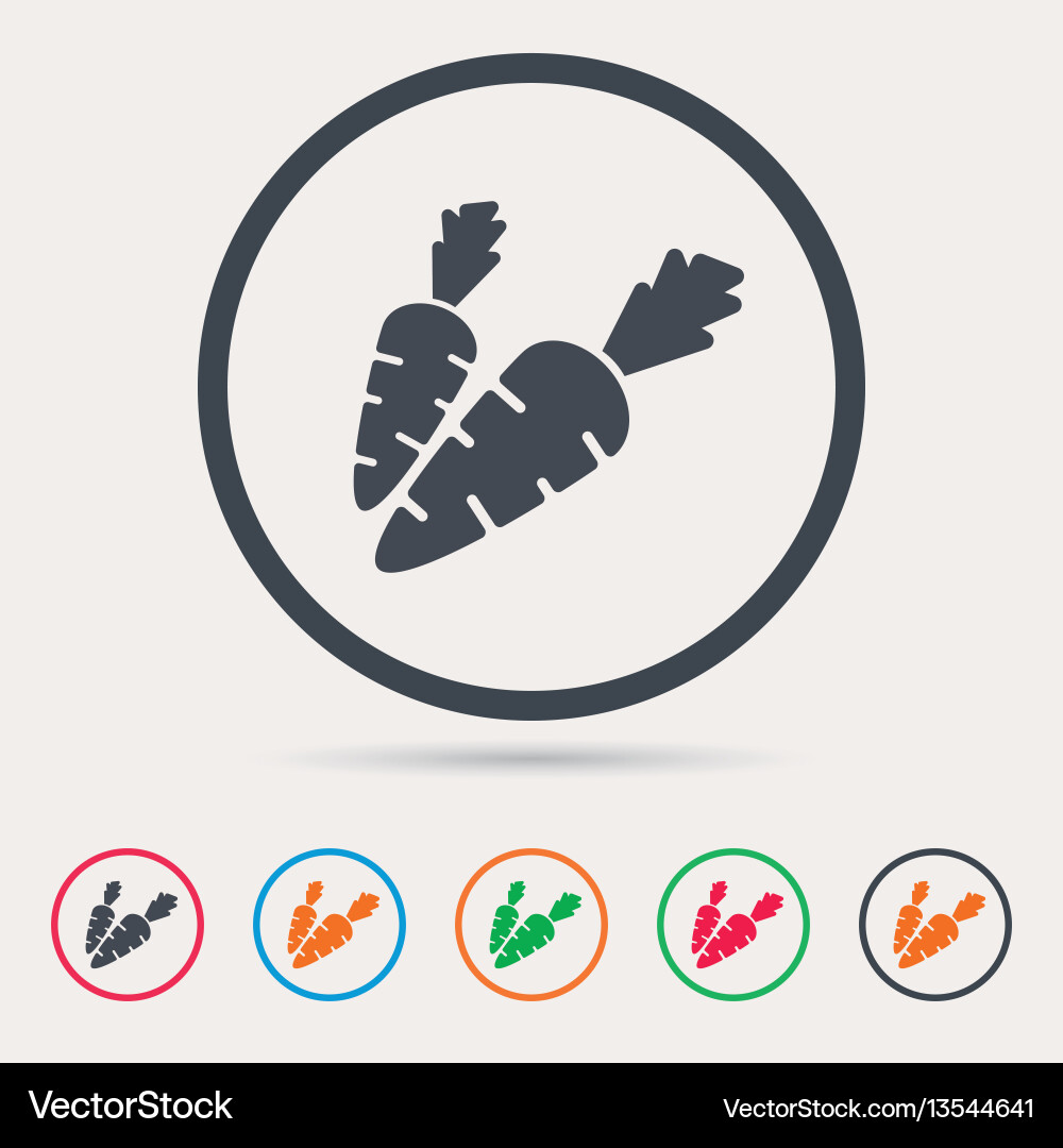 Carrot icon natural vegetable sign Royalty Free Vector Image