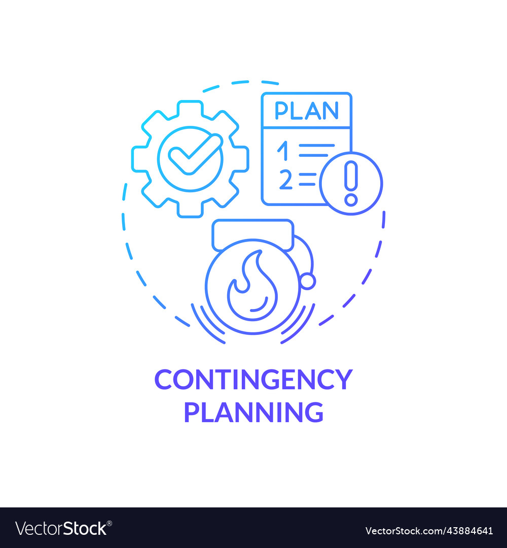 Contingency planning blue gradient concept icon Vector Image