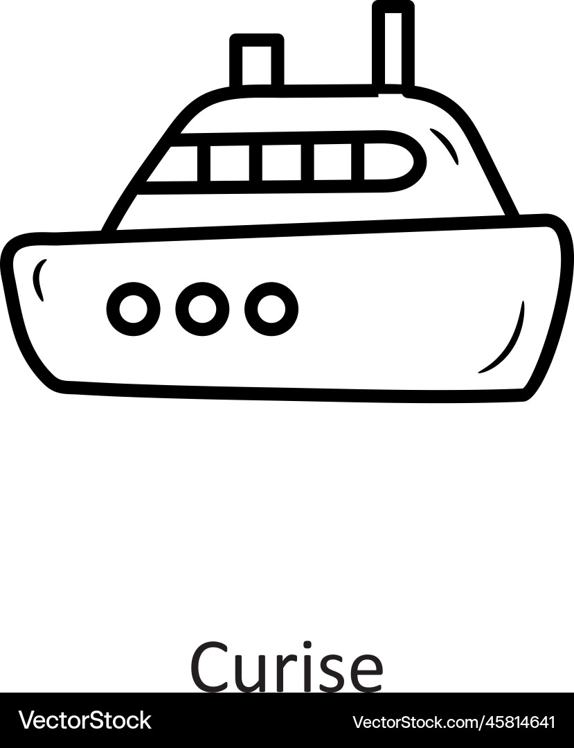 Cruise outline icon design t Royalty Free Vector Image