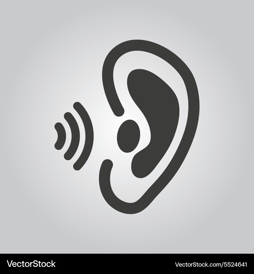 Ear icon sense organ and hear understand Vector Image
