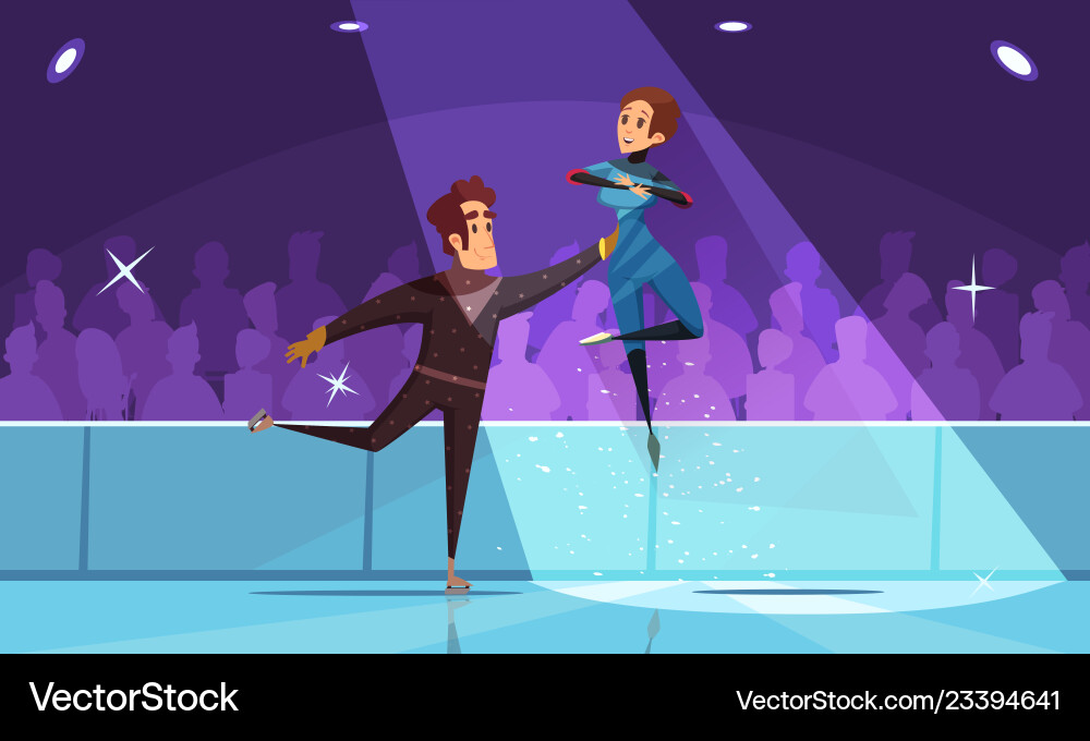 Figure skating composition Royalty Free Vector Image