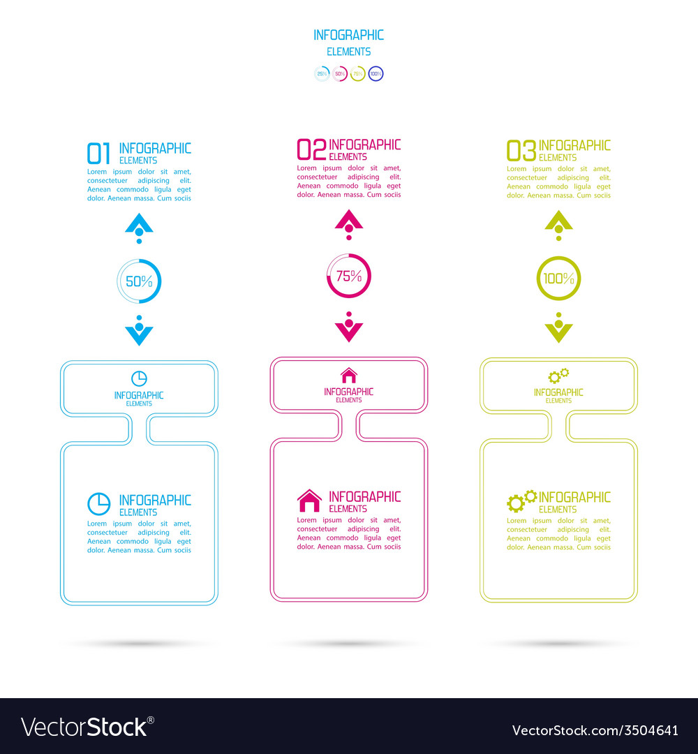 Interface with rectangular shapes and pointers Vector Image