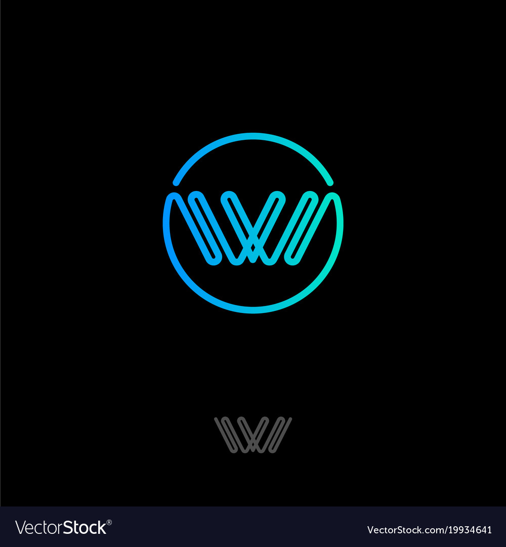 Logo w monogram Royalty Free Vector Image - VectorStock