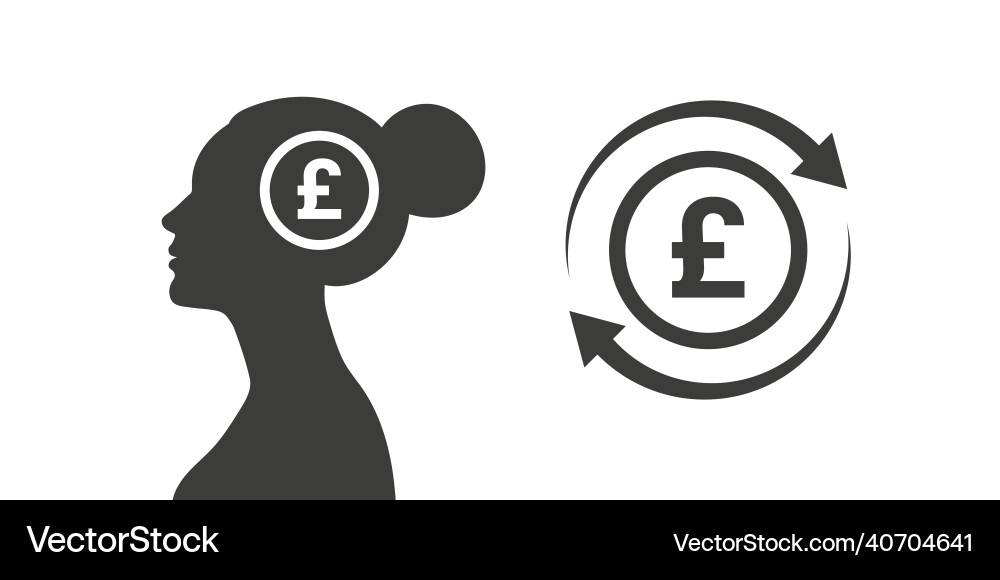 Money thinking sign pound sterling icon Royalty Free Vector