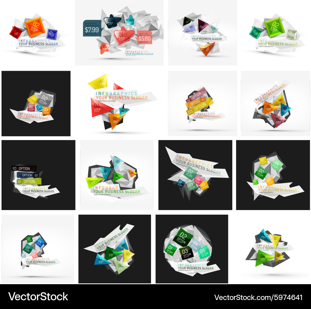 Set of various universal geometric layouts Vector Image