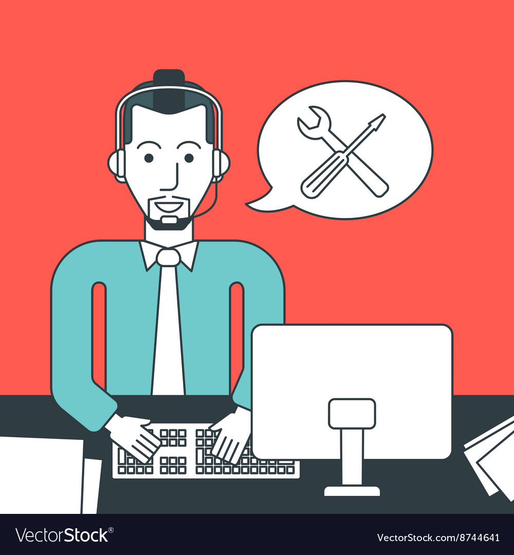 Technical support operator Royalty Free Vector Image