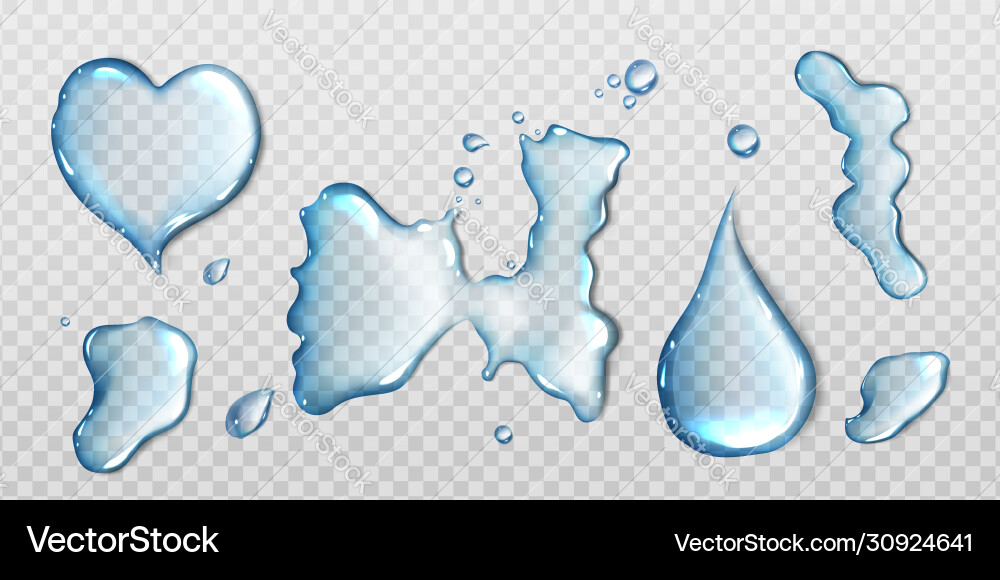 Water spills isolated on transparent background Vector Image