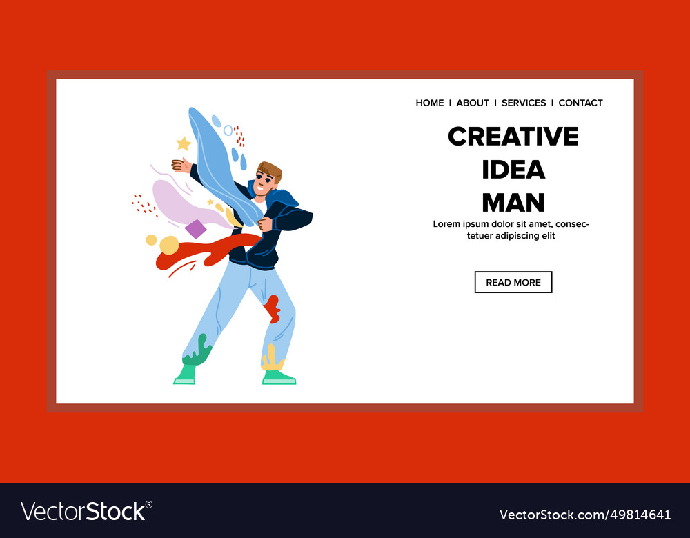 Work creative idea man Royalty Free Vector Image