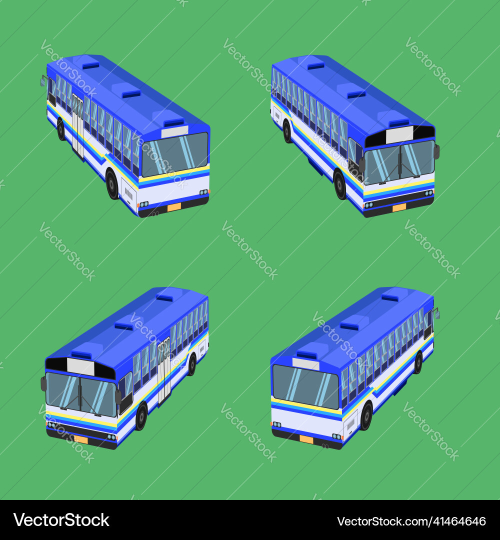 3d top view thai bus blue sky yellow white Vector Image