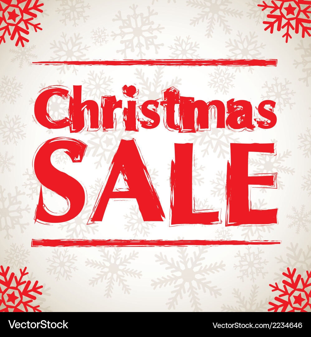 Christmas sales with snow over white background Vector Image