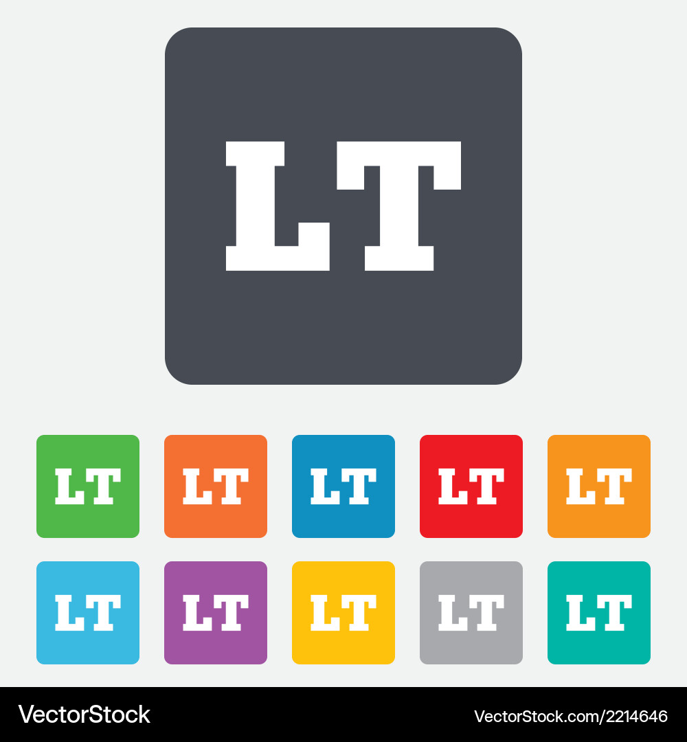 Lithuanian language sign icon lt translation Vector Image