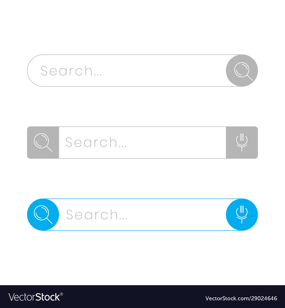 Web search bar design for application Royalty Free Vector