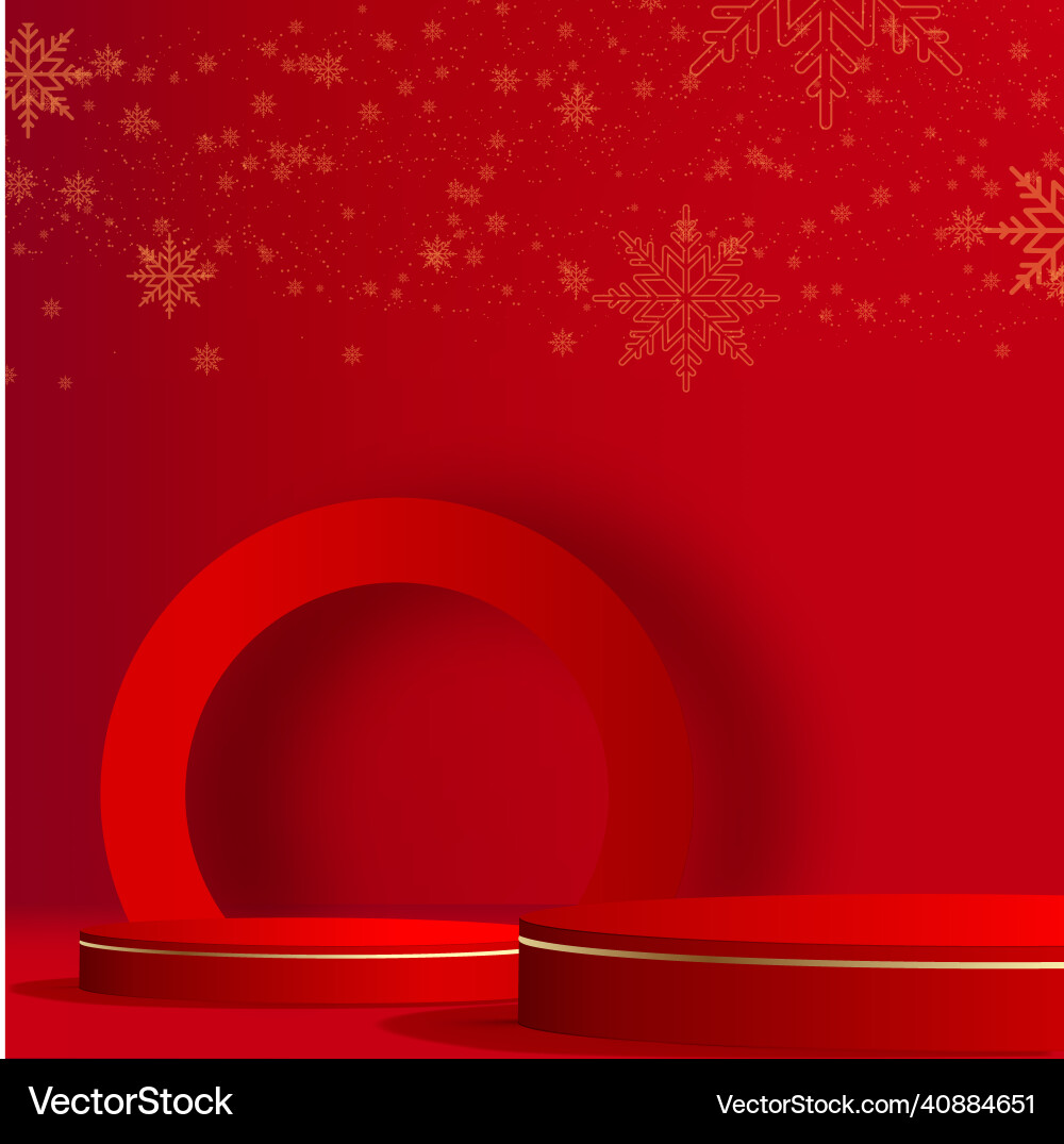 Abstract background with red color geometric 3d Vector Image
