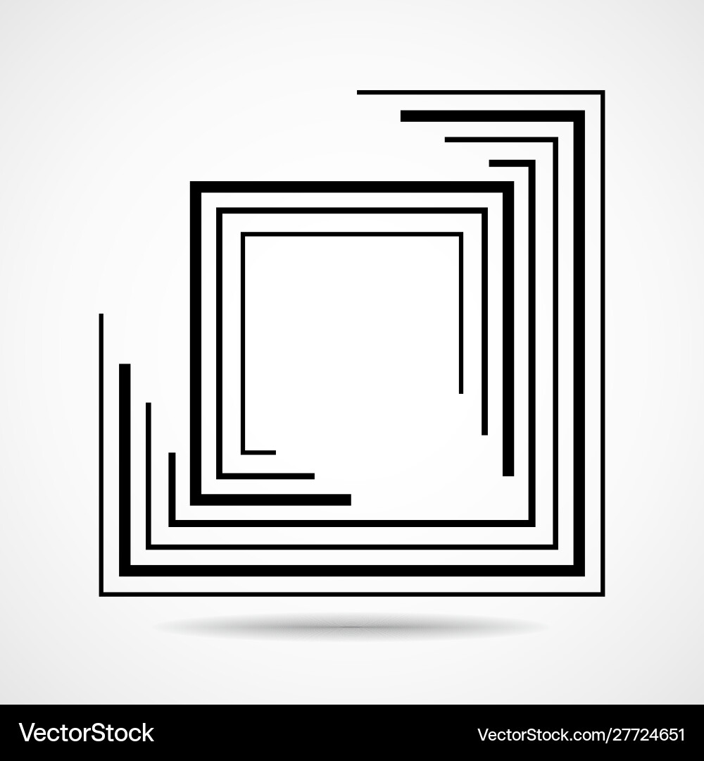 Abstract square logo with lines geometric sign Vector Image