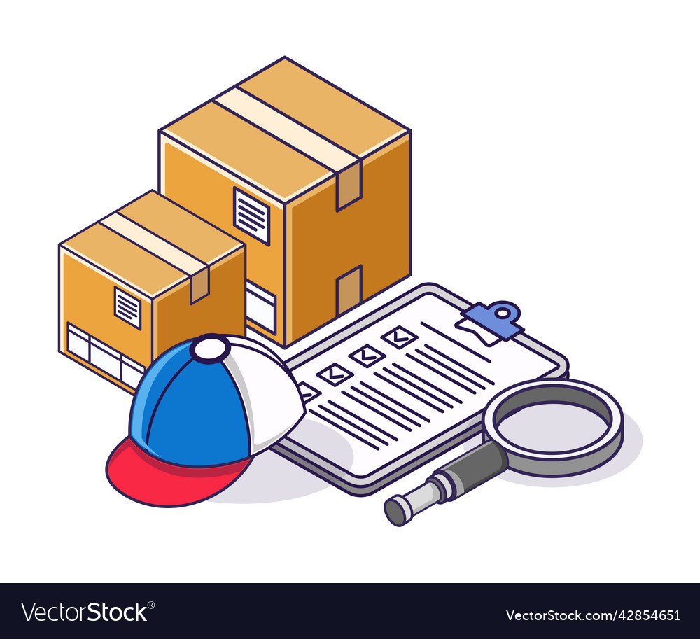 Checking sent packages Royalty Free Vector Image