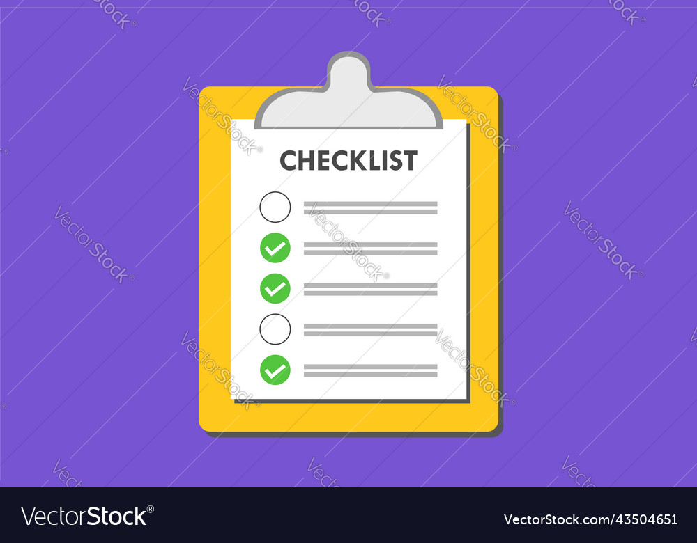 Clipboard notepad document checklist points mark Vector Image