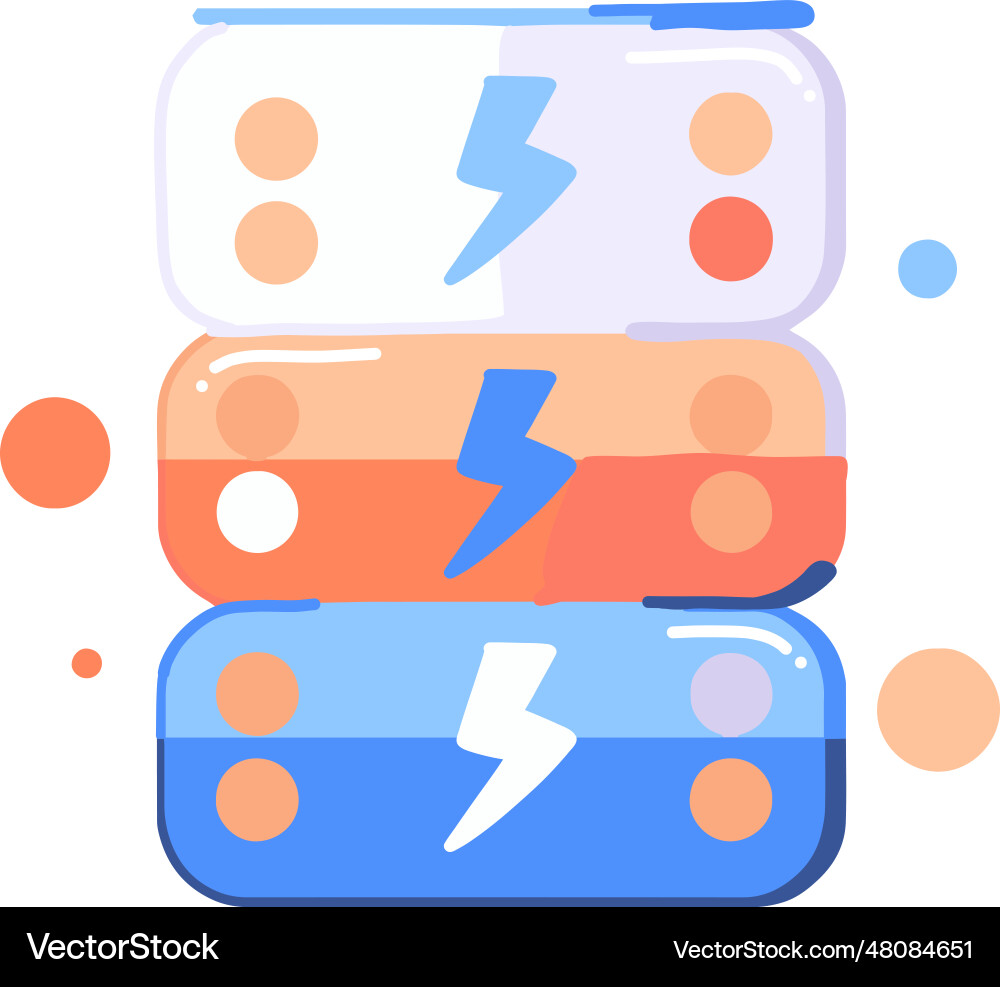 Hand drawn energy storage battery in flat style Vector Image