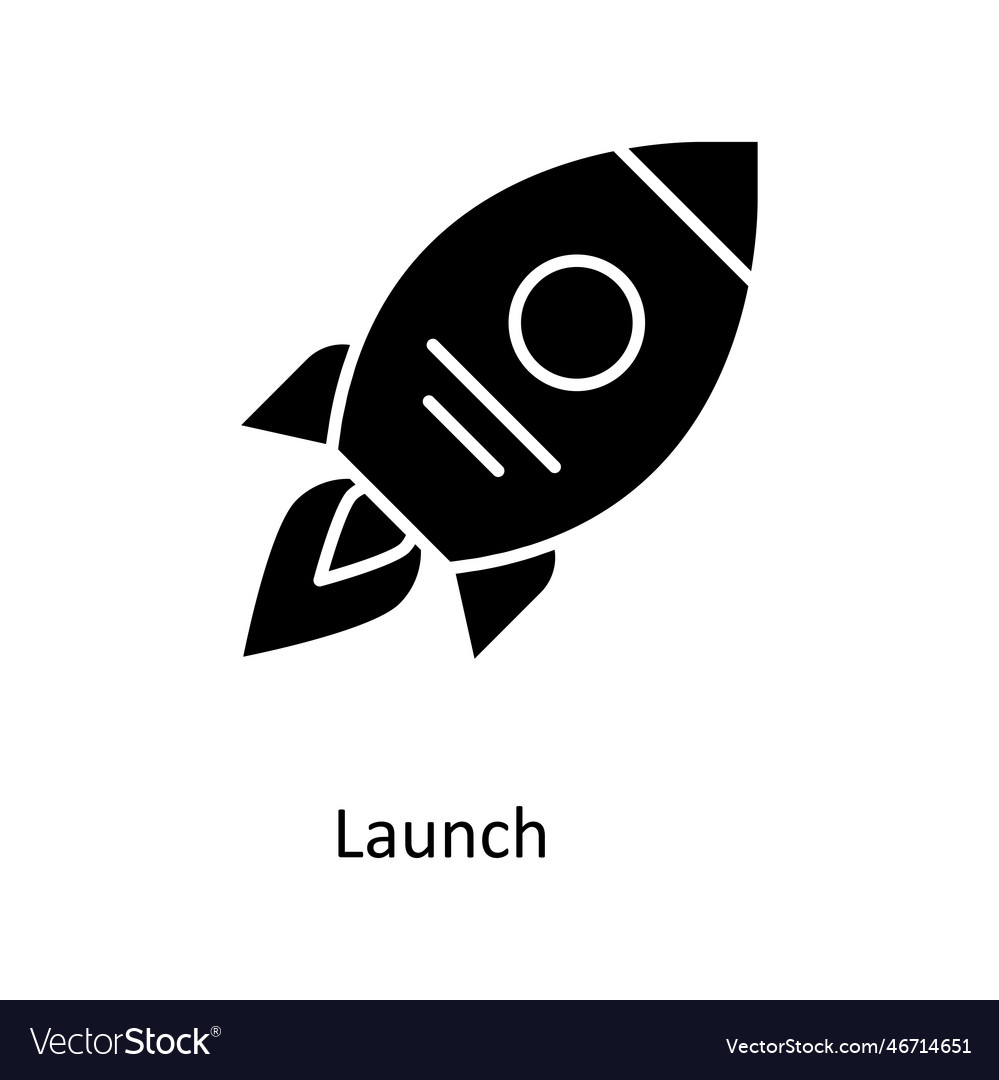 Launch solid icons simple stock Royalty Free Vector Image
