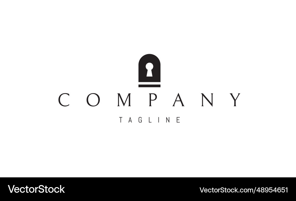 Logo with an abstract image of a keyhole Vector Image