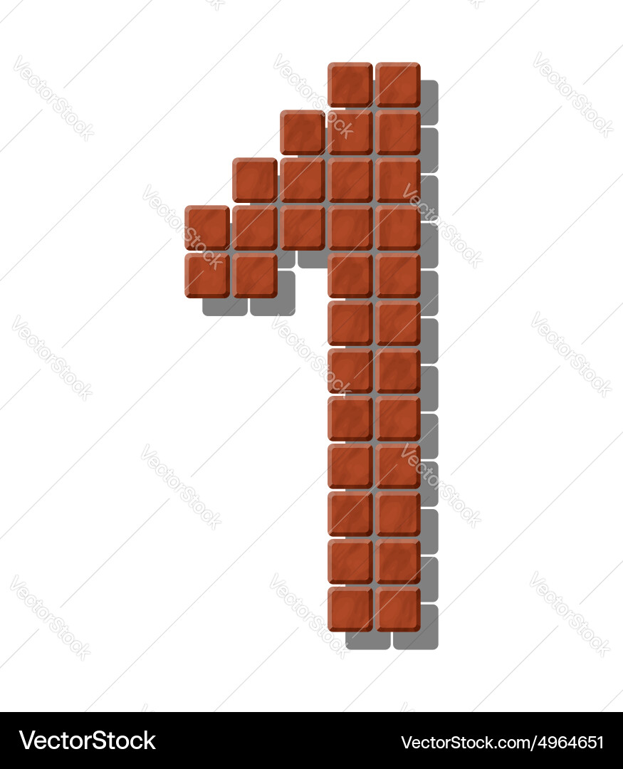 Number 1 made from realistic stone tiles Vector Image