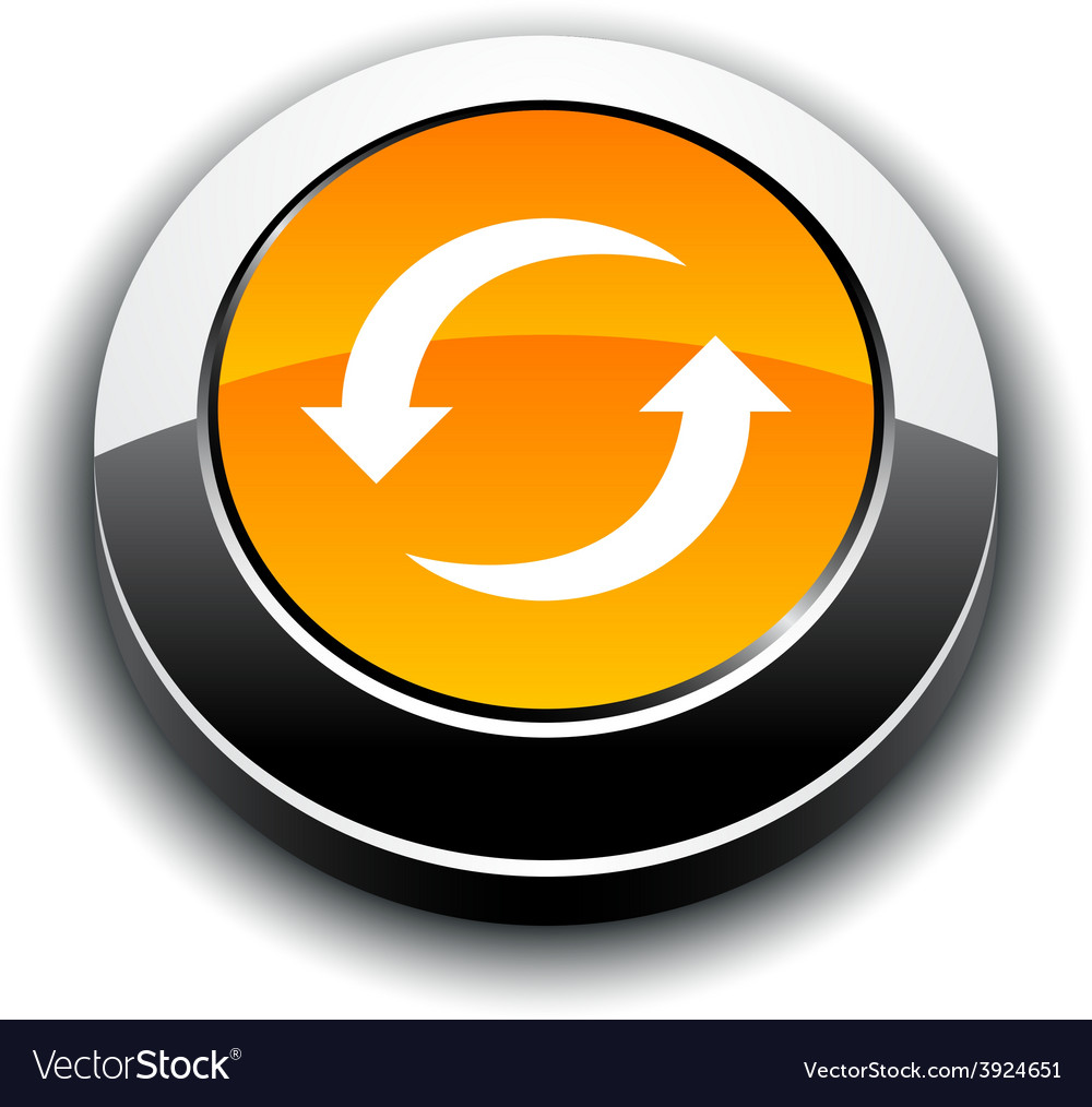 Refresh 3d round button Royalty Free Vector Image