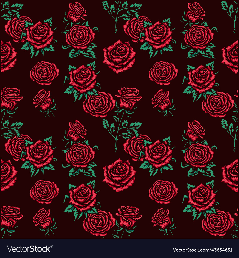 Seamless rose pattern Royalty Free Vector Image