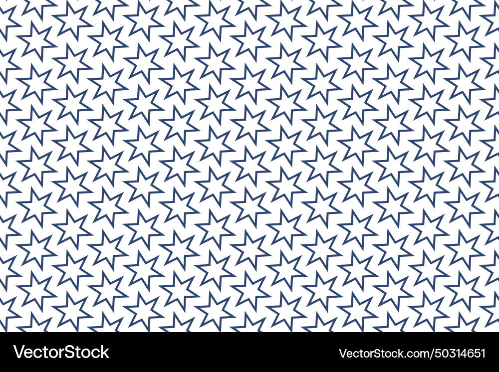 Six point stars with blue stroke symmetrical Vector Image