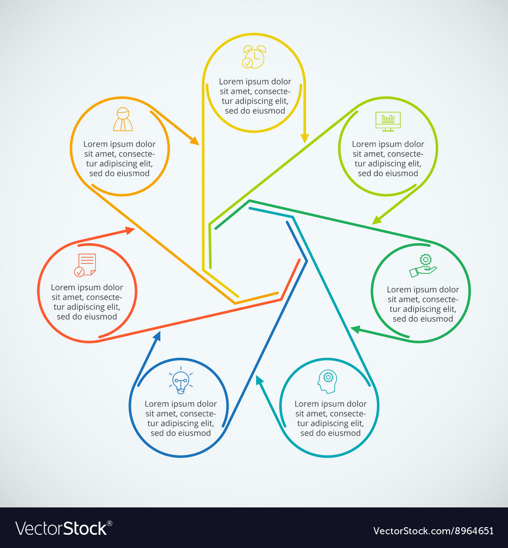 Thin line flat elements for infographic Royalty Free Vector
