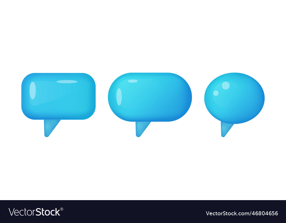 3d blue speech bubble social media chat message Vector Image