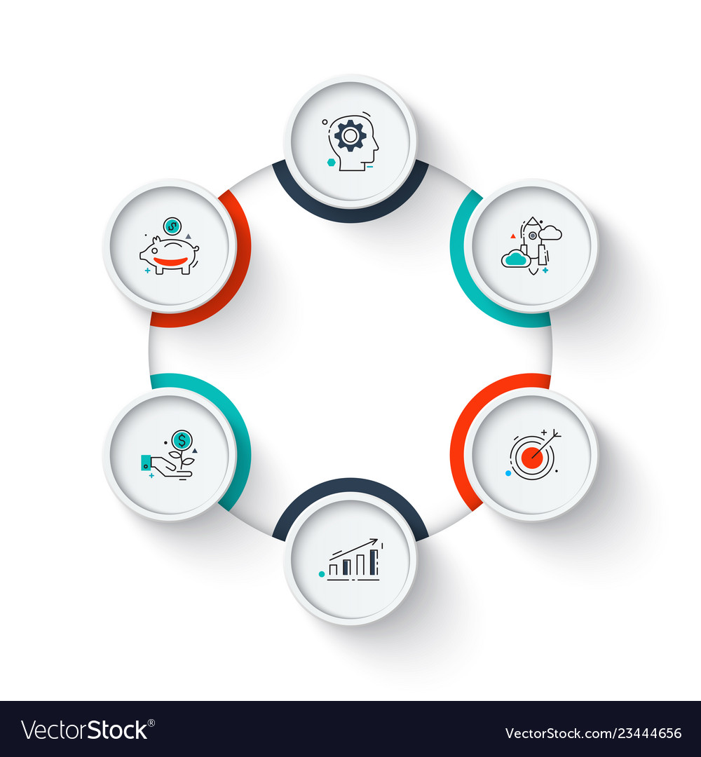 Business data visualization circle elements Vector Image