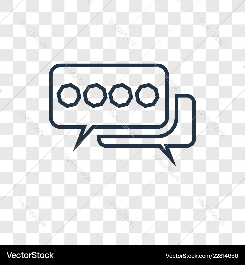 Chat concept linear icon isolated on transparent Vector Image