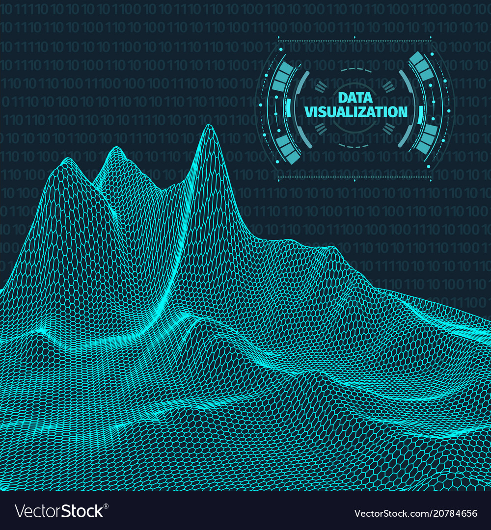 Data visualization background futuristic design Vector Image