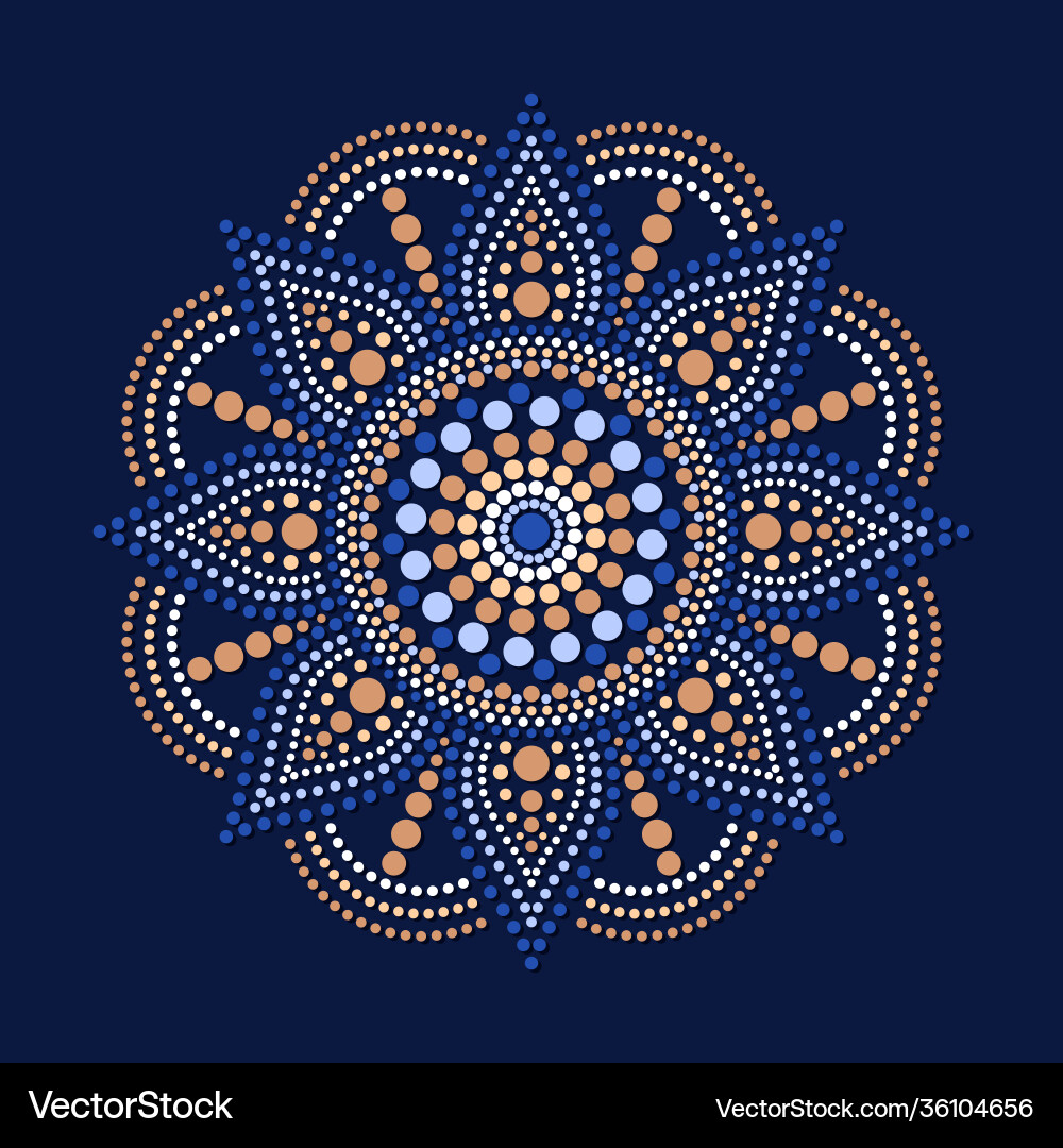 Dot painting mandalas aboriginal style Royalty Free Vector