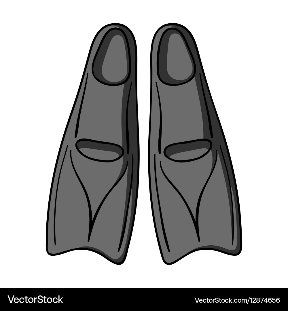 Flippers icon in monochrome style isolated Vector Image