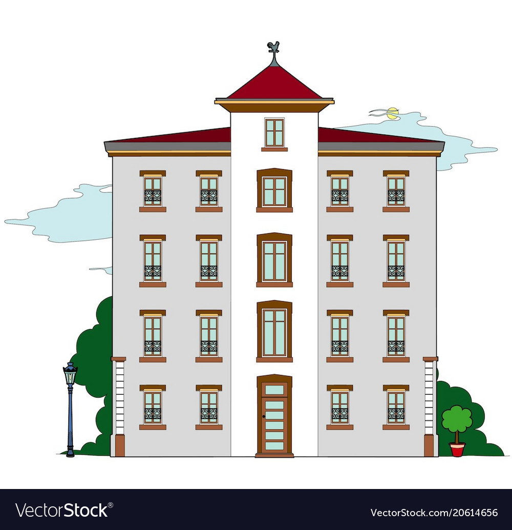 Gray building Royalty Free Vector Image - VectorStock