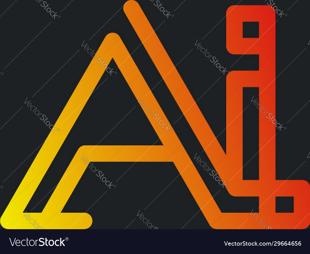 Initial ai logo monogram design template simple Vector Image