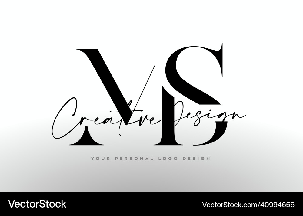 Ms letter logo design icon with serif font Vector Image