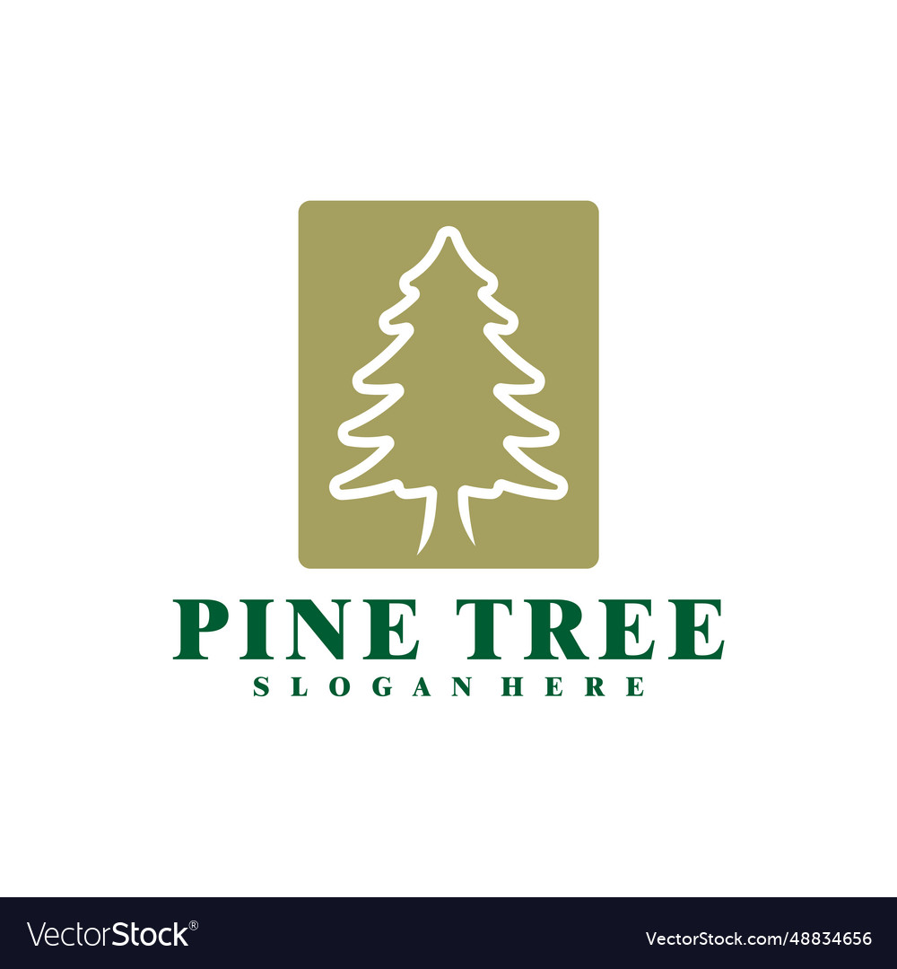 Pine tree logo design creative Royalty Free Vector Image