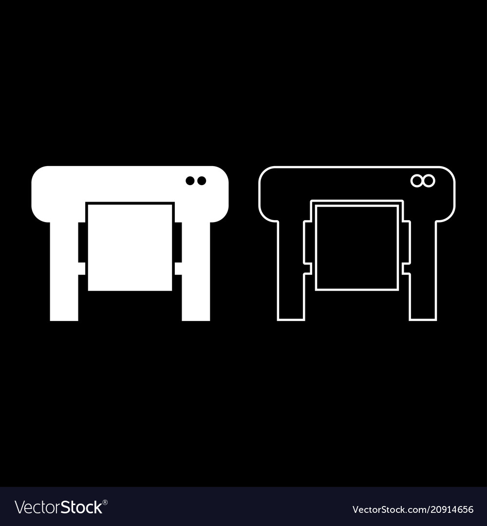 Plotter icon set white color flat style simple Vector Image