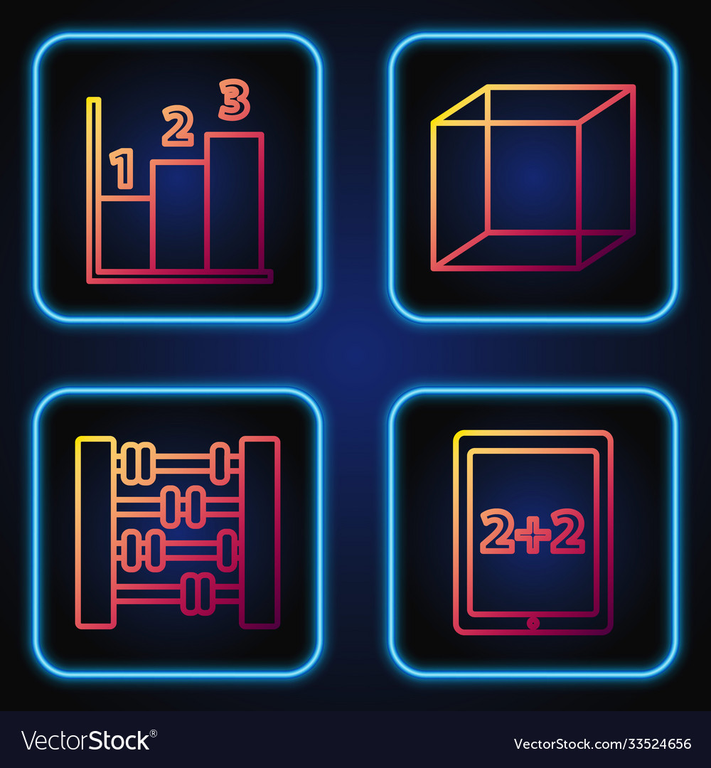 Set line calculation graph schedule chart Vector Image