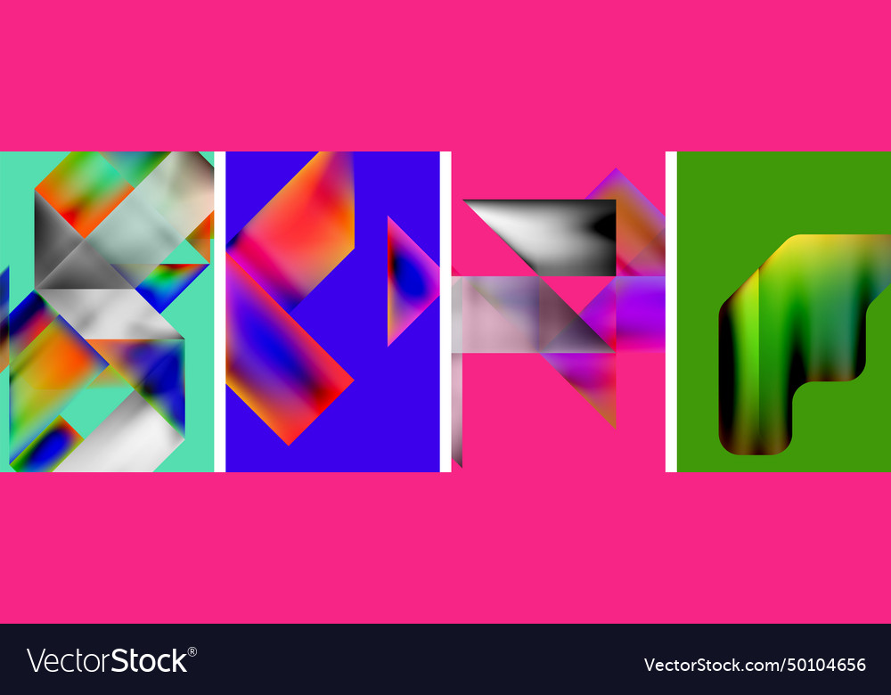 Set of colorful geometric posters - round shapes Vector Image