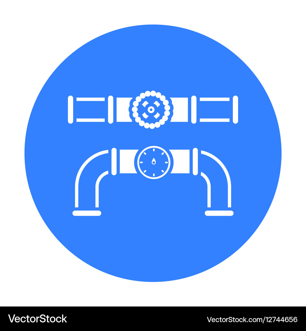 Valve and meter icon in black style isolated Vector Image