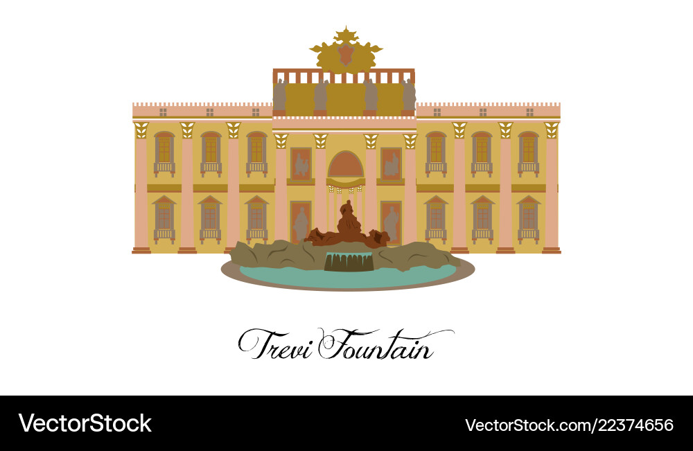 With landmark trevi fountain Royalty Free Vector Image