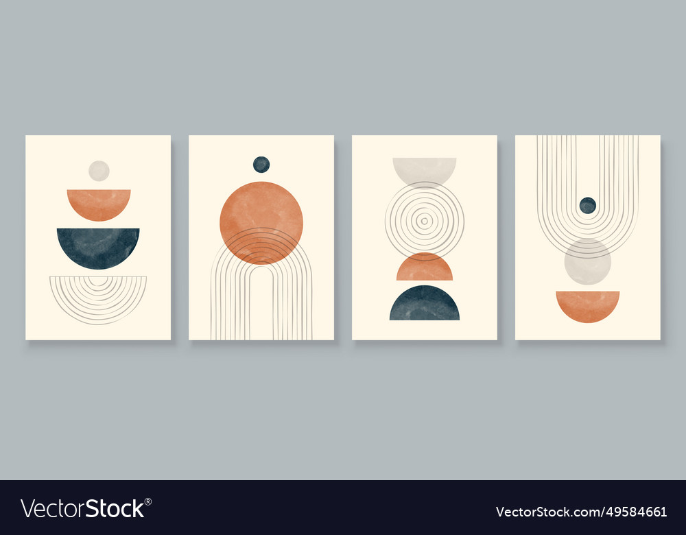 Boho wall art set 3 or 4 pieces of posters Vector Image