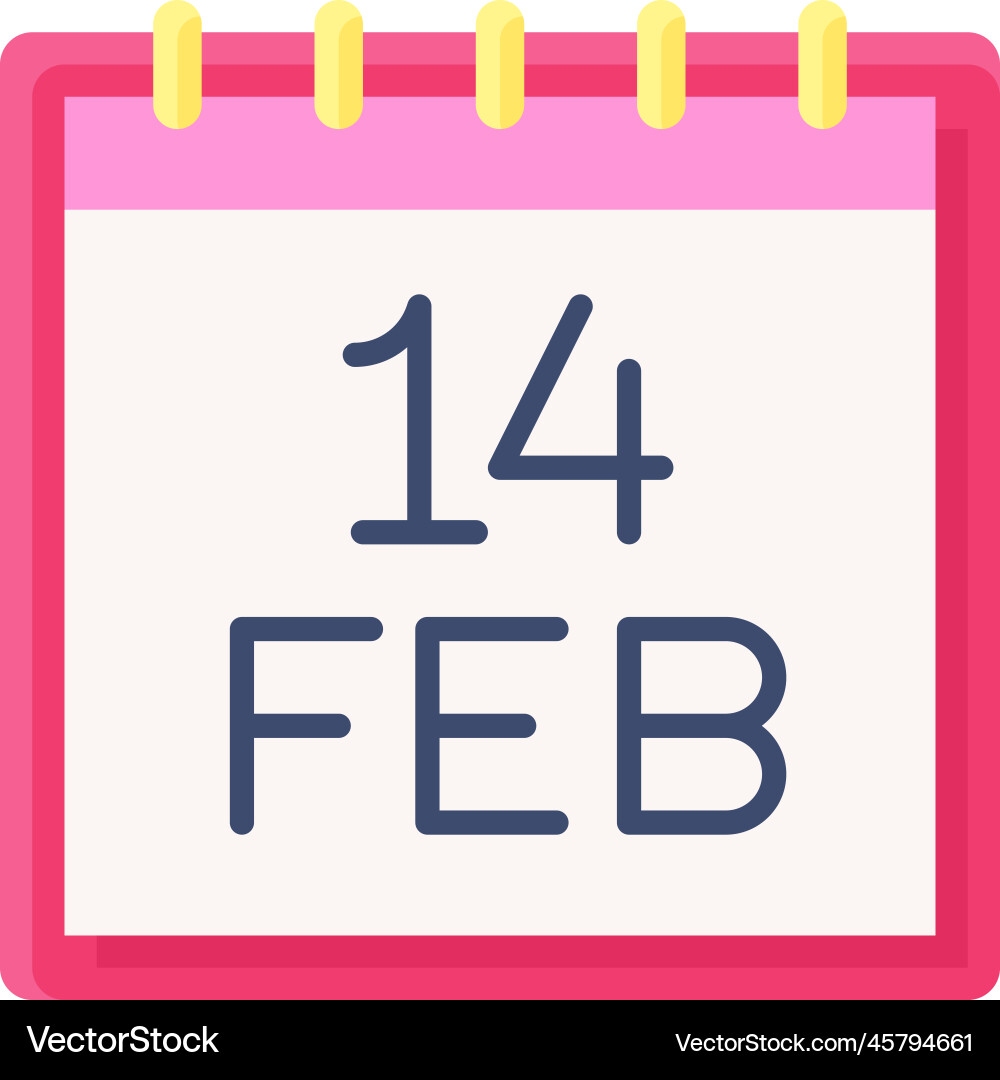 Calendar icon valentines day related Royalty Free Vector