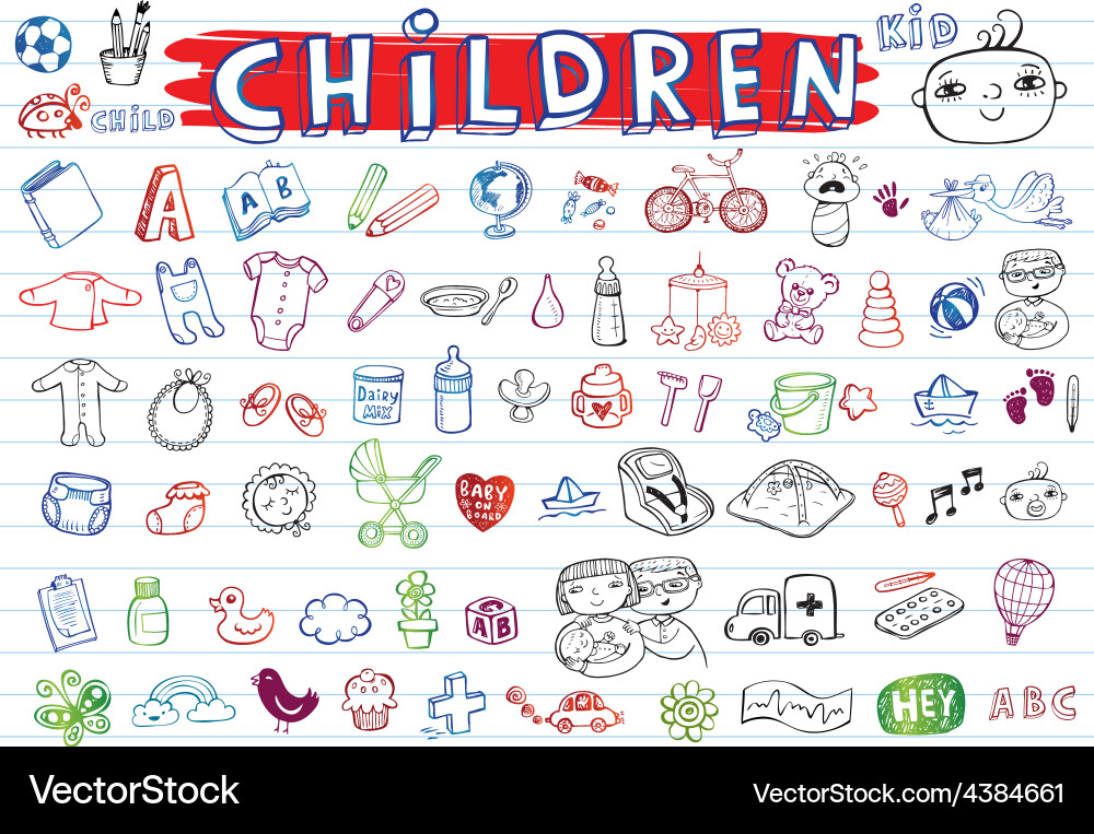 Children icon set Royalty Free Vector Image - VectorStock