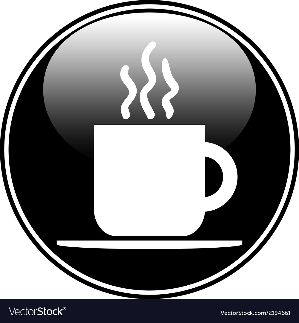 Coffee button Royalty Free Vector Image - VectorStock