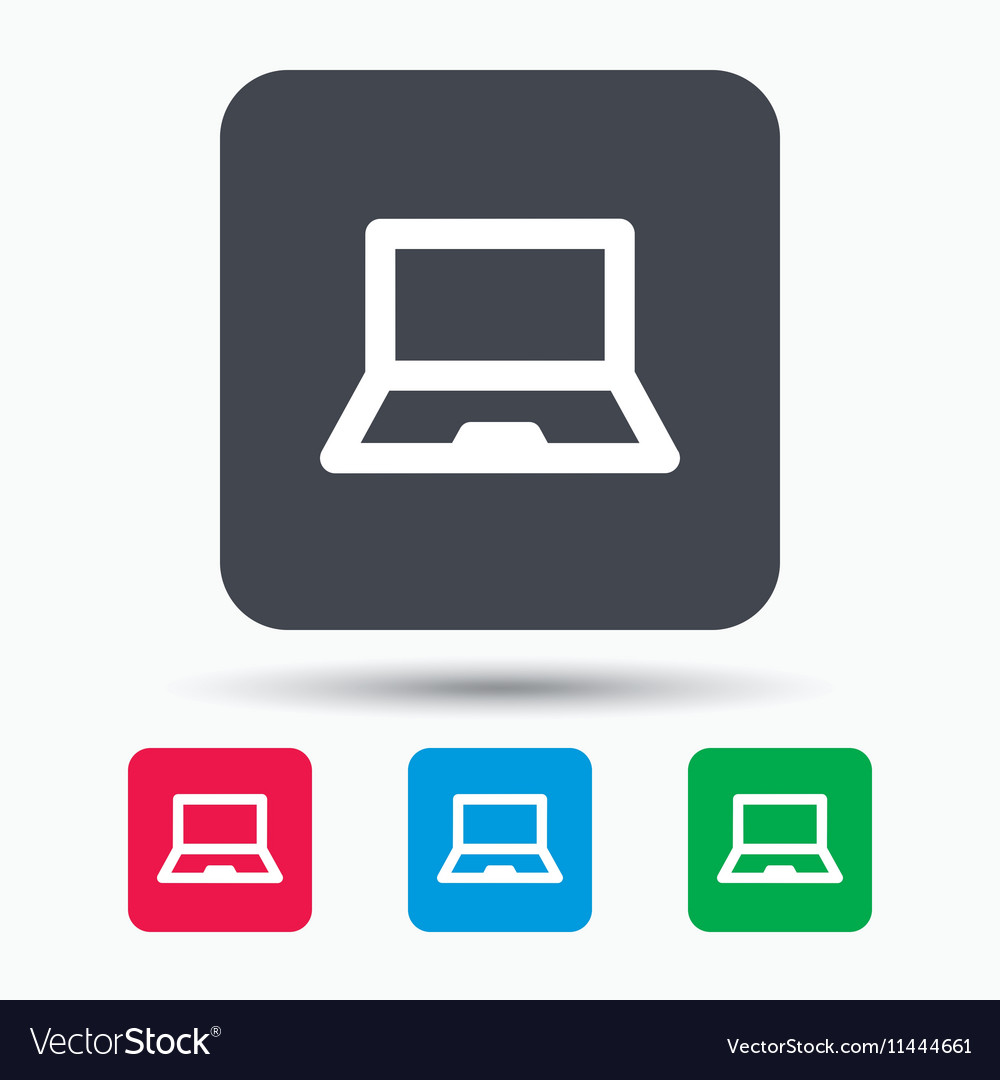 Computer icon notebook or laptop pc sign Vector Image