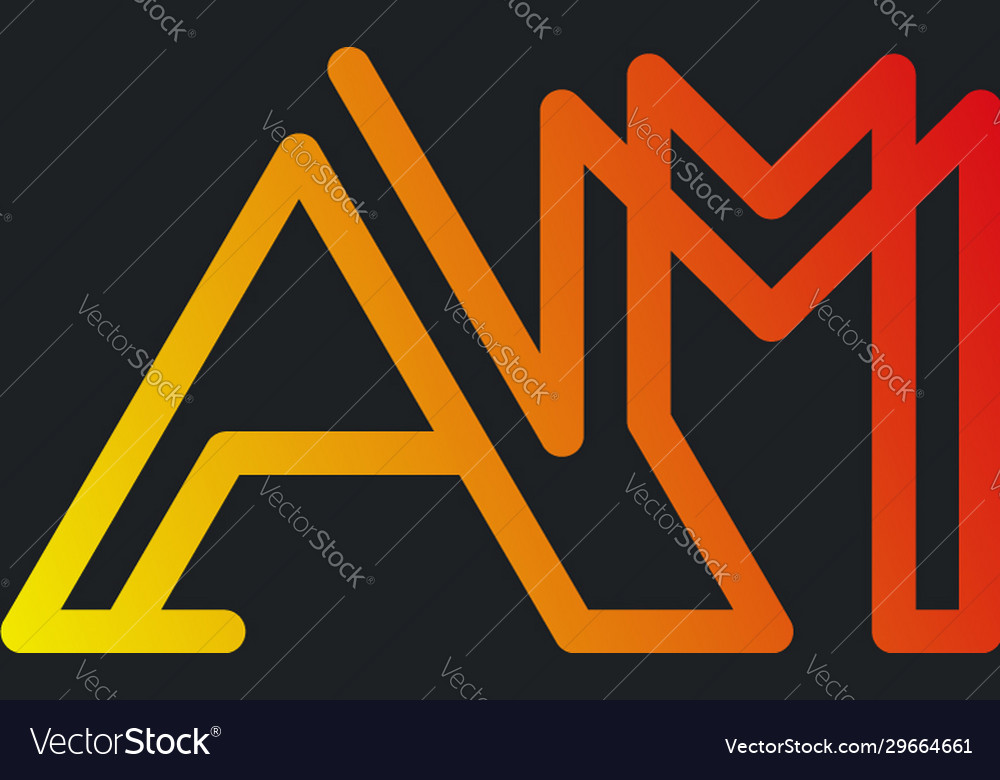 Initial am logo monogram design template simple Vector Image