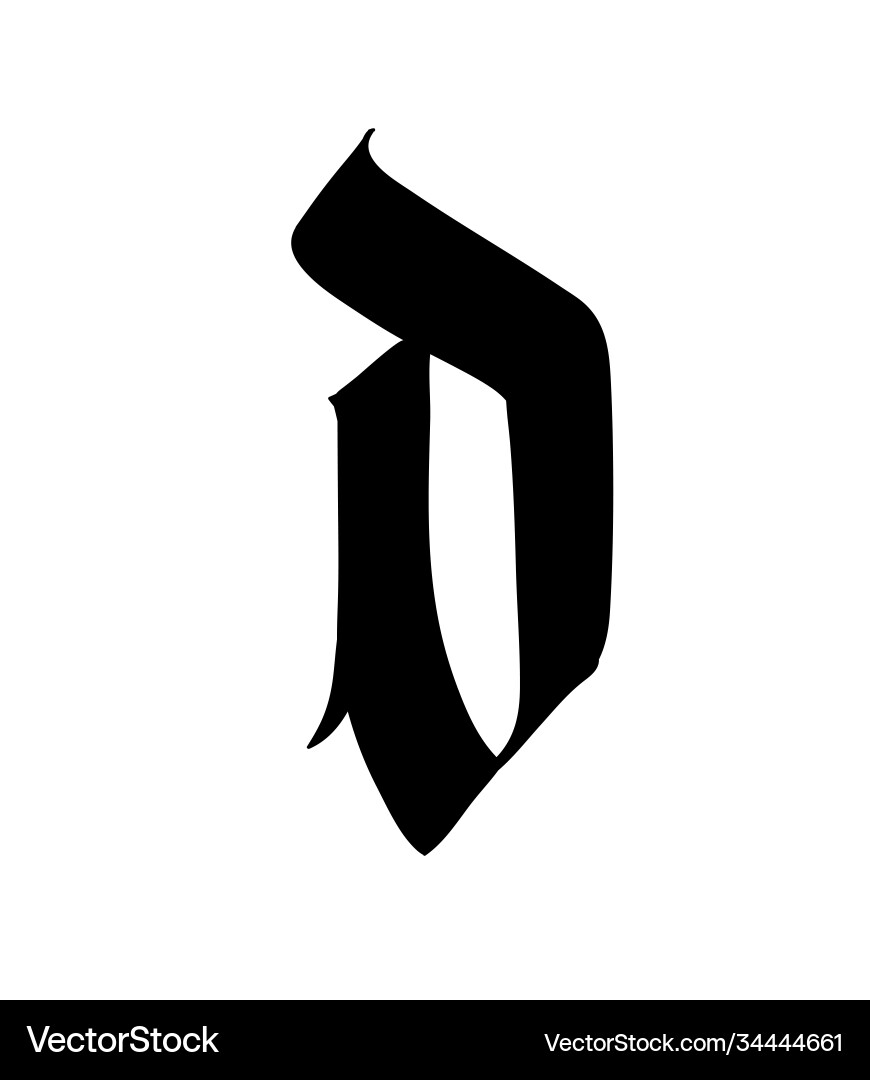 Letter d in gothic style alphabet symbol Vector Image
